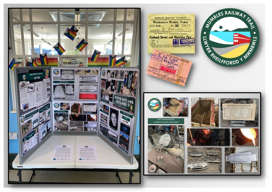 Mumbles Railway Trail information boards on display at Oystermouth ...